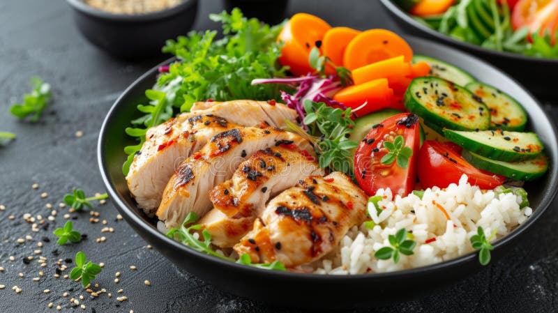 A Balanced Meal Featuring Lean Proteins, Whole Grains, and Nutrient ...