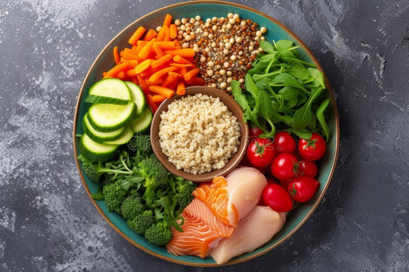 A Balanced Meal Featuring Lean Proteins, Whole Grains, and Nutrient ...