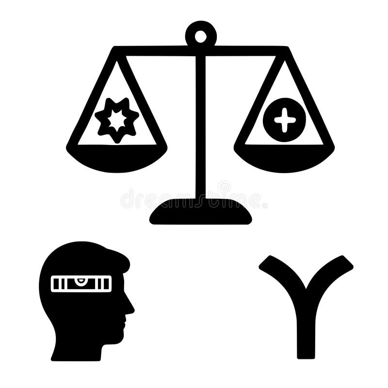 Balanced Mindset & Thought Objectivity Icon Set Stock Photo ...