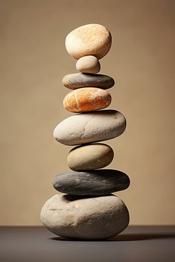 Balanced Pebble Stones Stack. Stock Photo - Image of large, zenlike ...