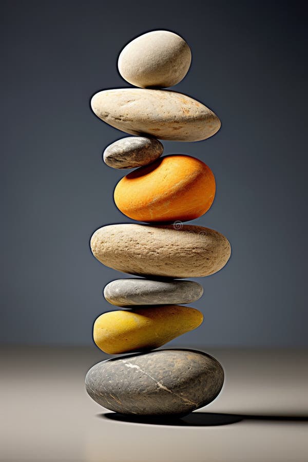 Balanced Pebble Stones Stack. Stock Photo - Image of group, studio ...