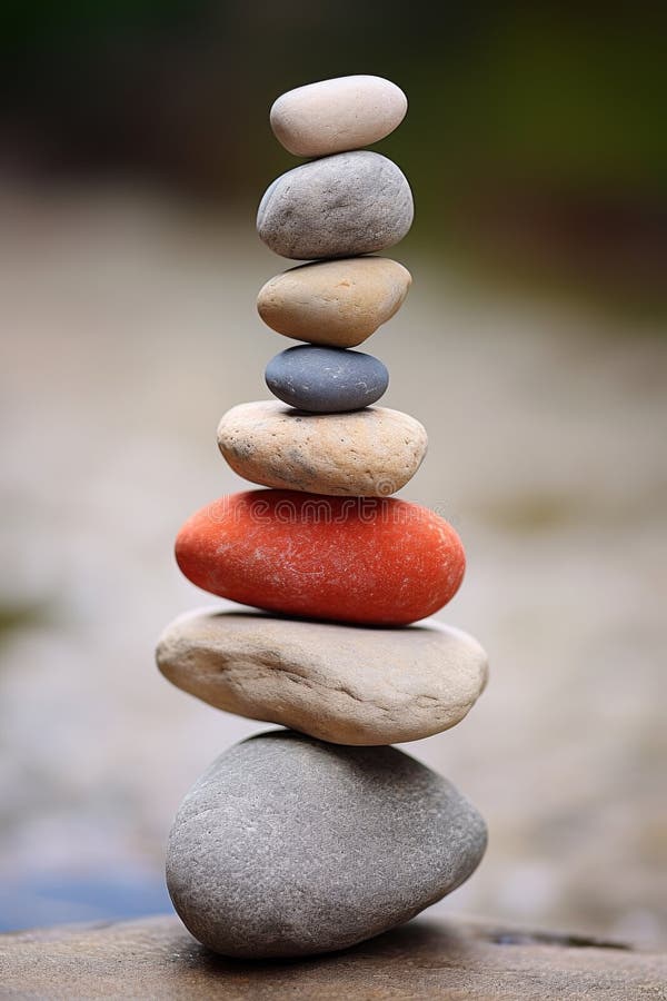 Balanced Pebble Stones Stack. Stock Image - Image of stone, pebble ...