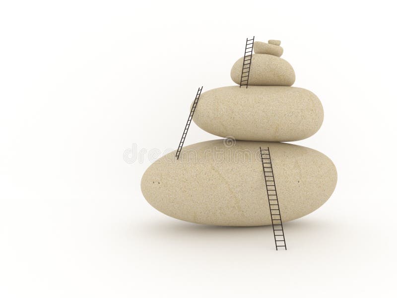 Balanced Pile of Stones with Ladders Stock Illustration - Illustration ...