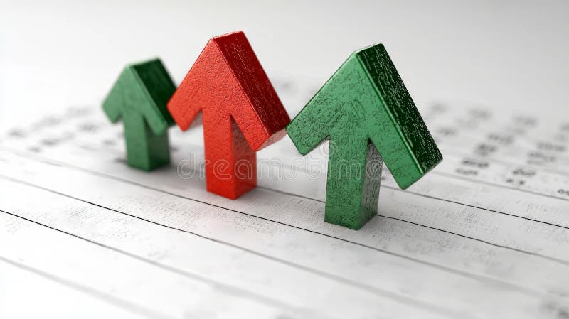 Balanced Progress Graph Features Green Upward Arrow and Red Downward ...