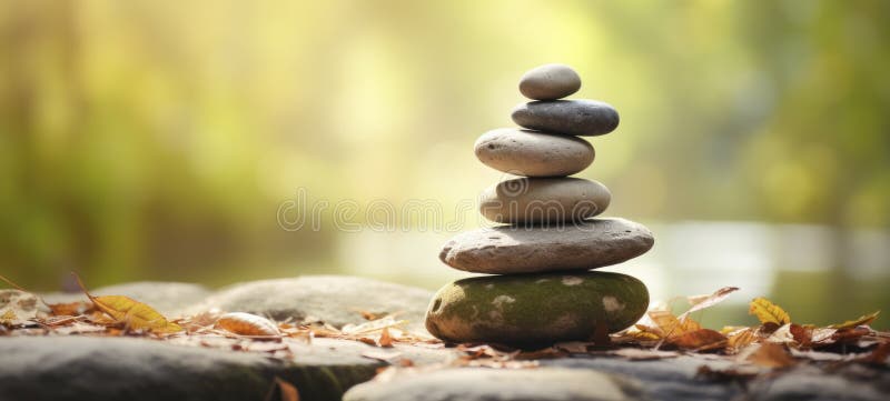 Balanced River Stones in Zen Harmony Stock Photo - Image of peace ...