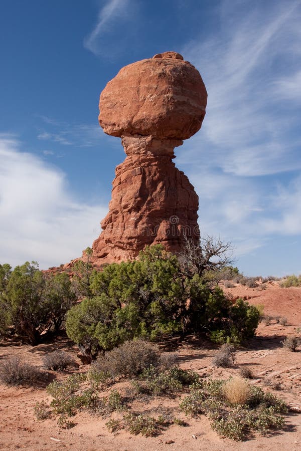 A Balanced Rock Below the Vermillion Cliffs Stock Photo - Image of ...