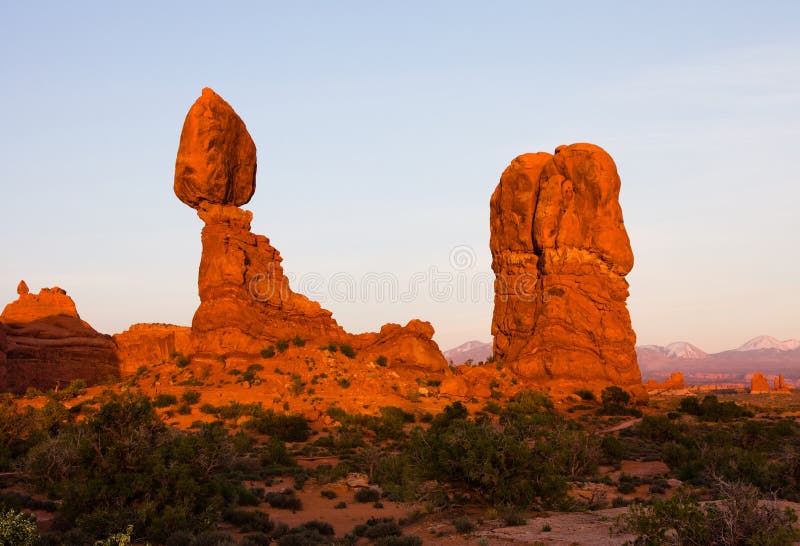 Balanced Rock stock photo. Image of rock, sunset, beautiful - 26021994