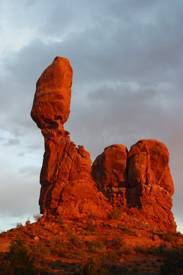 Balanced Rock stock image. Image of sandstone, sunset, rock - 691009