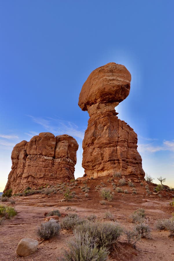 Balanced Rock Arches National Park Moab Utah. Stock Photo - Image of ...