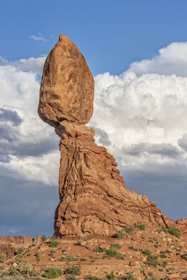 Balanced Rock at Arches National Park Stock Image - Image of mountains ...