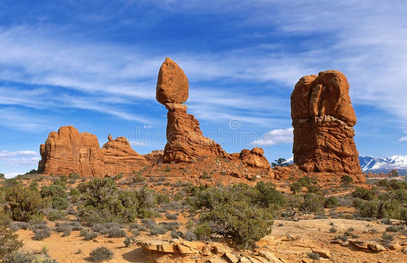 Balanced Rock at Arches National Park, Utah Stock Image - Image of ...