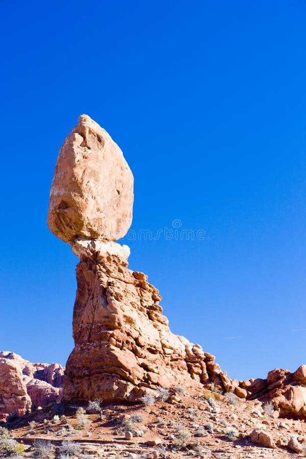 Balanced Rock, Arches National Park, Utah, USA Stock Image - Image of ...