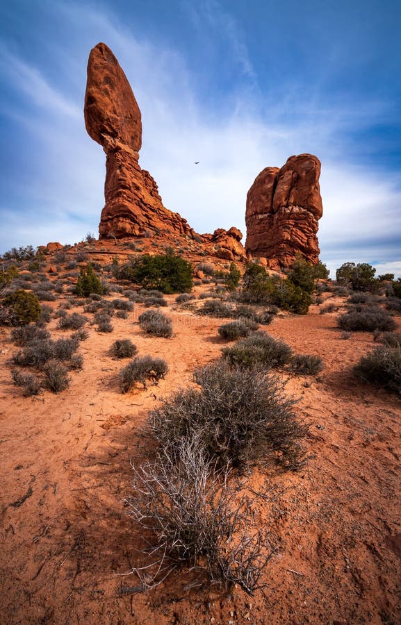 Balanced Rock in Arches National Park, Utah, USA Stock Image - Image of ...