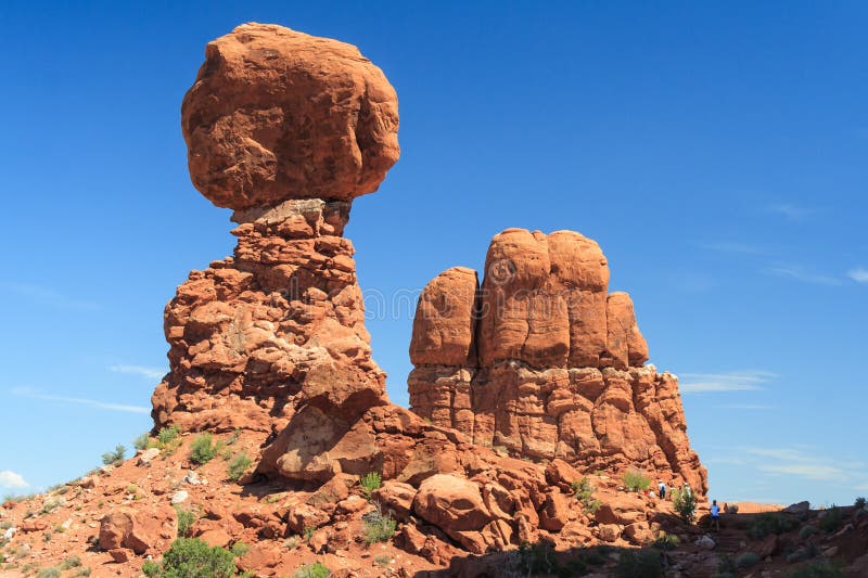 Balanced Rock in Arches National Park Utah USA Stock Image - Image of ...