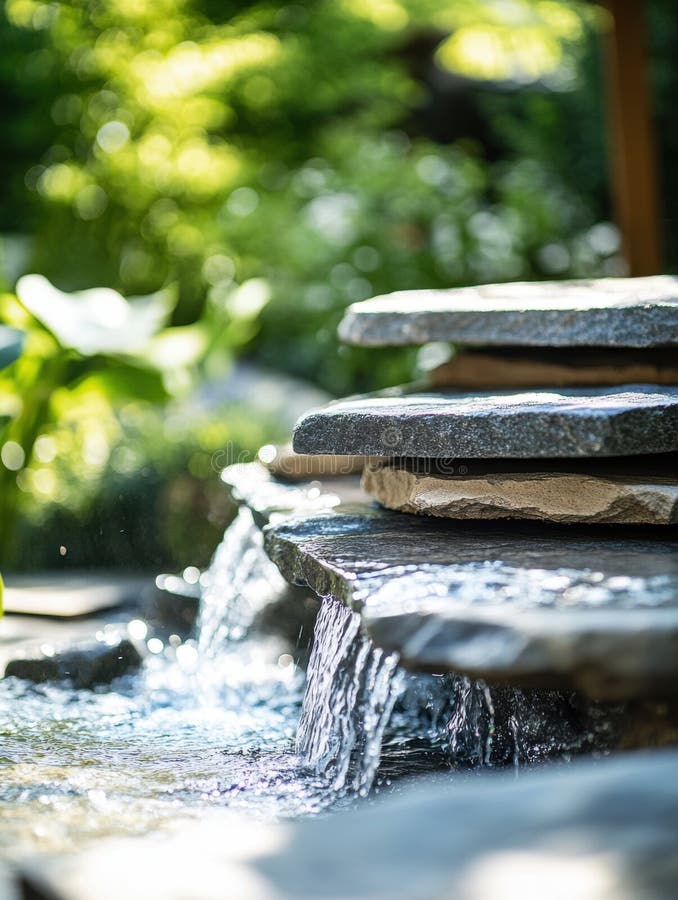 Balanced Rock Arrangement with Restful Water Movement Generative AI ...