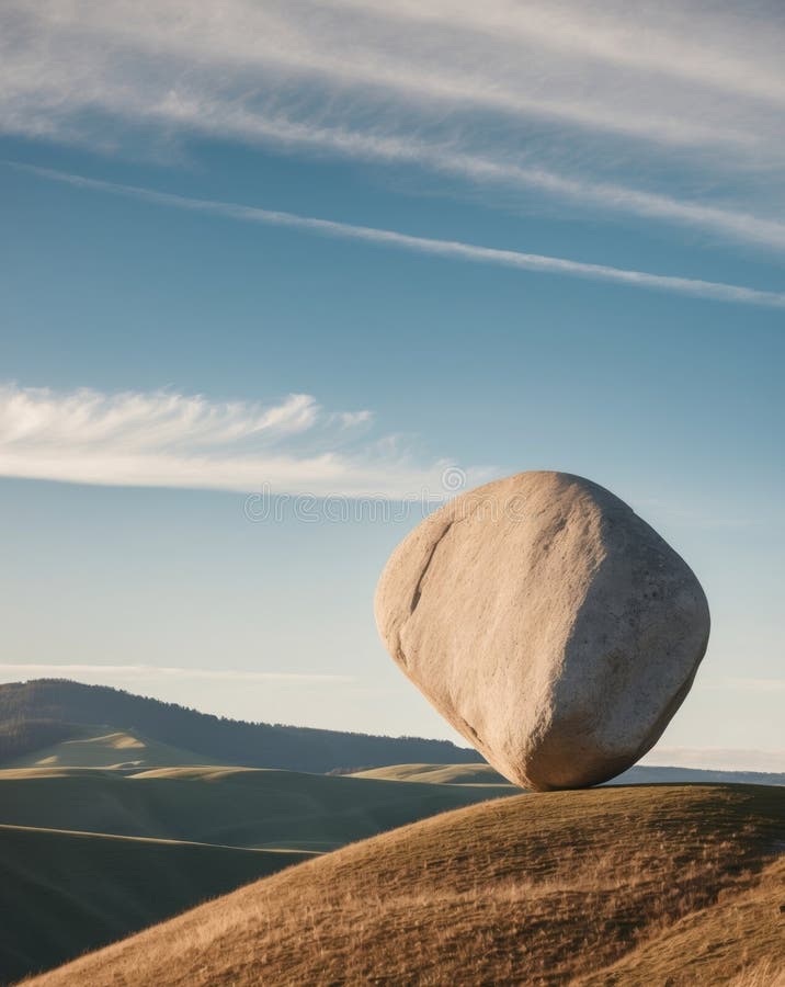 Balanced Rock on Hilltop with Scenic Background. Stock Image - Image of scenic, outcrops: 340176077