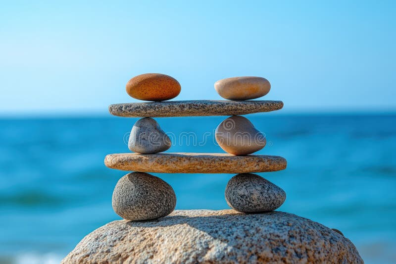 Balanced Rock Scale with Heavy Stones for Work and Light Stones for ...