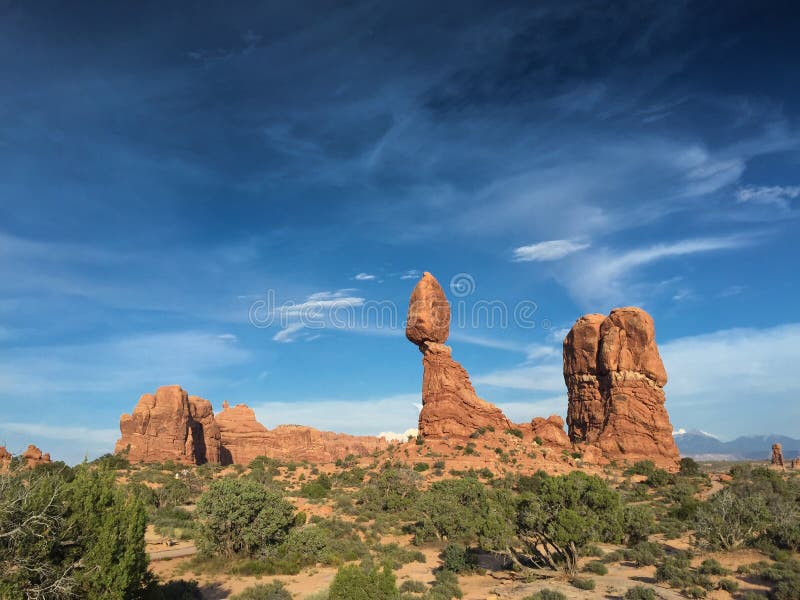 Balanced Rock Wide View stock image. Image of green, desert - 58190473