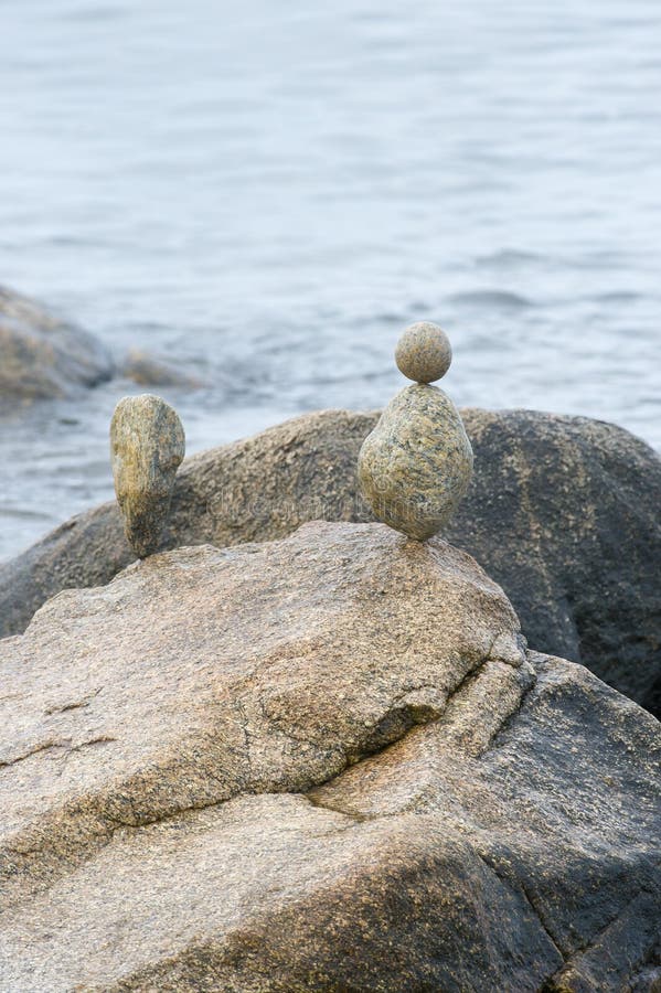Balanced rocks stock image. Image of stable, shoreline - 59740547