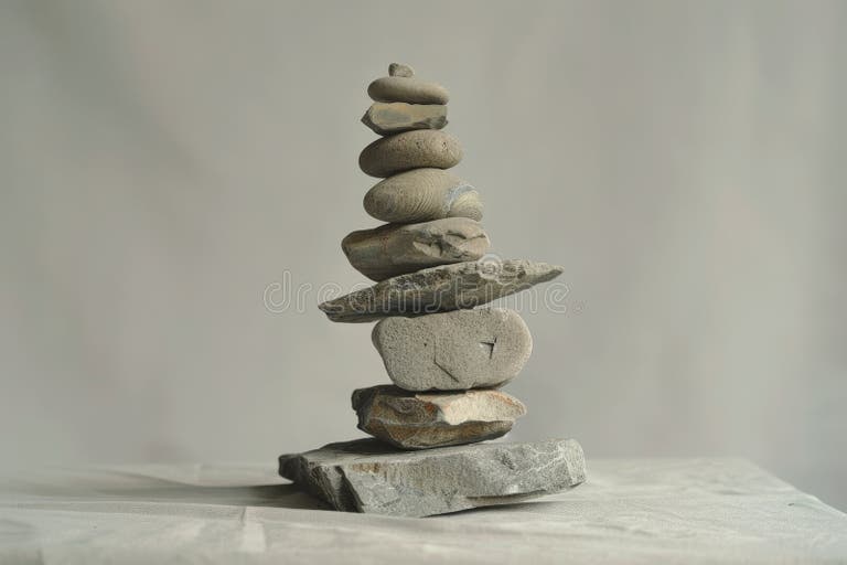 Balanced Rocks on a Simple Backdrop Concept Peace Alignment Digital Art ...