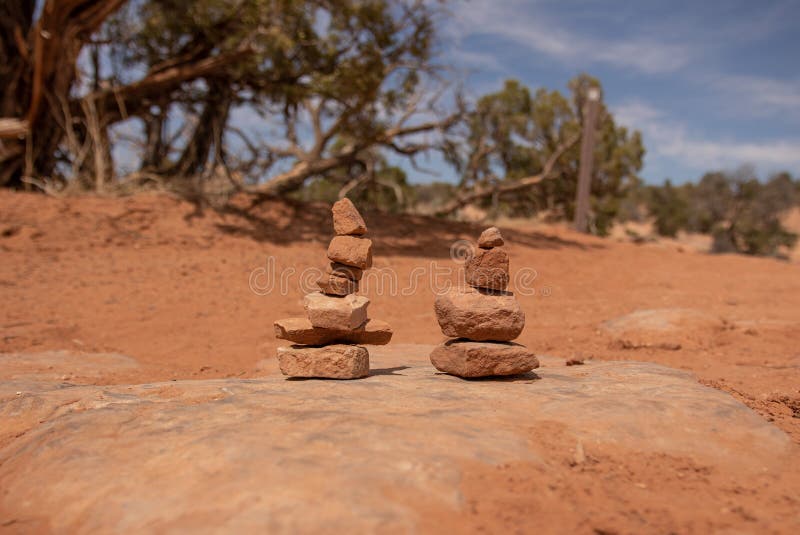 Double Rock Stack Utah stock image. Image of tree, geology - 237951423