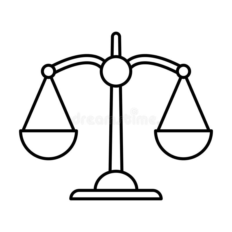 Balanced Scale Outline Vector Icon Which Can Easily Modify or Edit ...