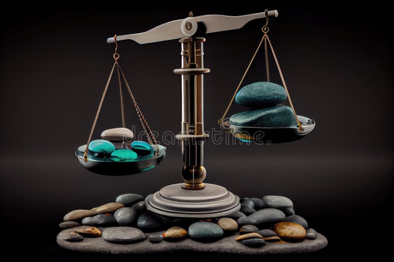 A Balanced Scale with Two Weights, One on Each Side Stock Illustration ...