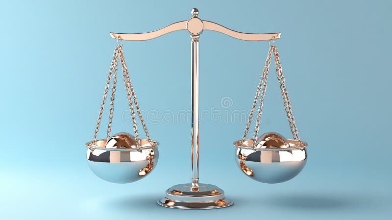 Balanced Scales, Justice Concept, Blue Background, Equality Stock ...