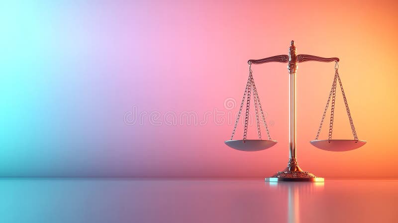 Balanced Scales of Justice on Gradient Background Symbolizing Fairness ...