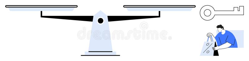 Balanced Seesaw with Key and Blueprint Illustration for Solution and ...