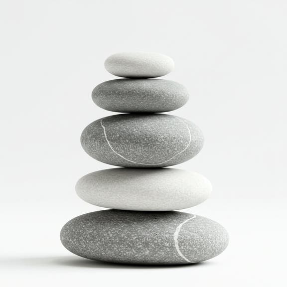 A Balanced Stack of Five Smooth, Rounded Stones Decreasing in Size from ...