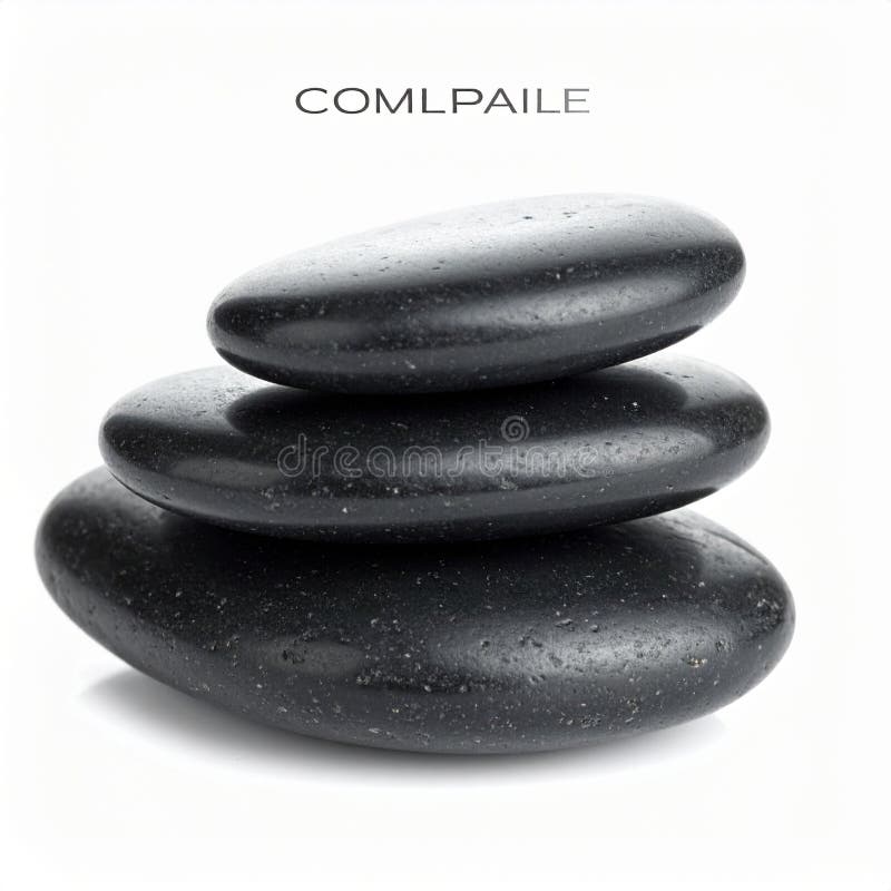 Balanced Stack of Smooth Black Zen Stones Stock Illustration - Illustration of tranquility ...