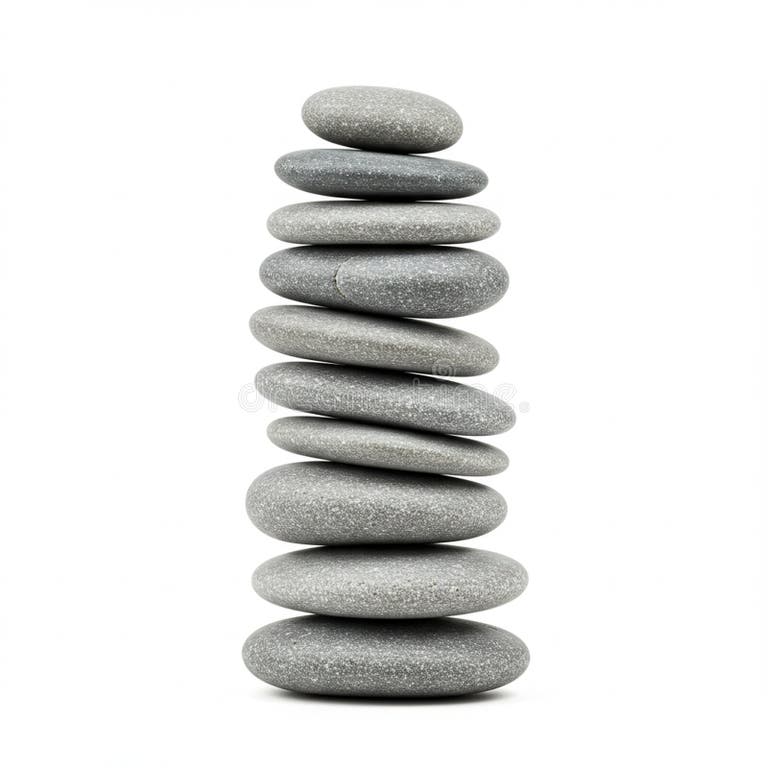A Balanced Stack of Smooth, Flat Gray Stones Arranged in Decreasing ...