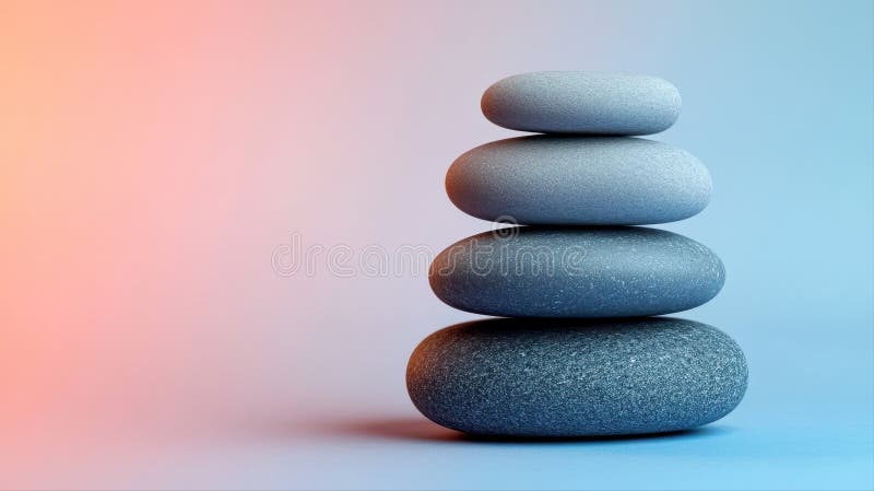 Balanced Stack of Smooth Rocks Against a Natural Background ...