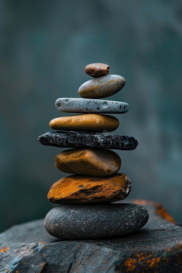 Balanced Stack of Smooth Stones in Nature Reflecting Tranquility and ...