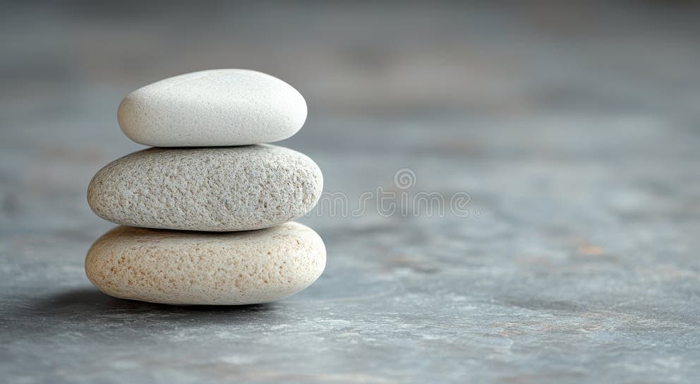 A Balanced Stack of Smooth Stones Resting on a Textured Surface in ...