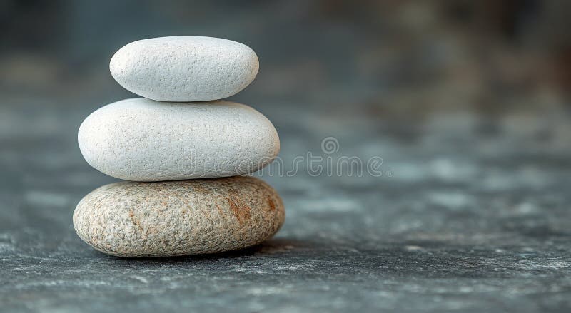 A Balanced Stack of Smooth Stones Resting on a Textured Surface in ...