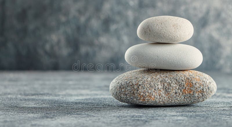 A Balanced Stack of Smooth Stones Resting on a Textured Surface in ...