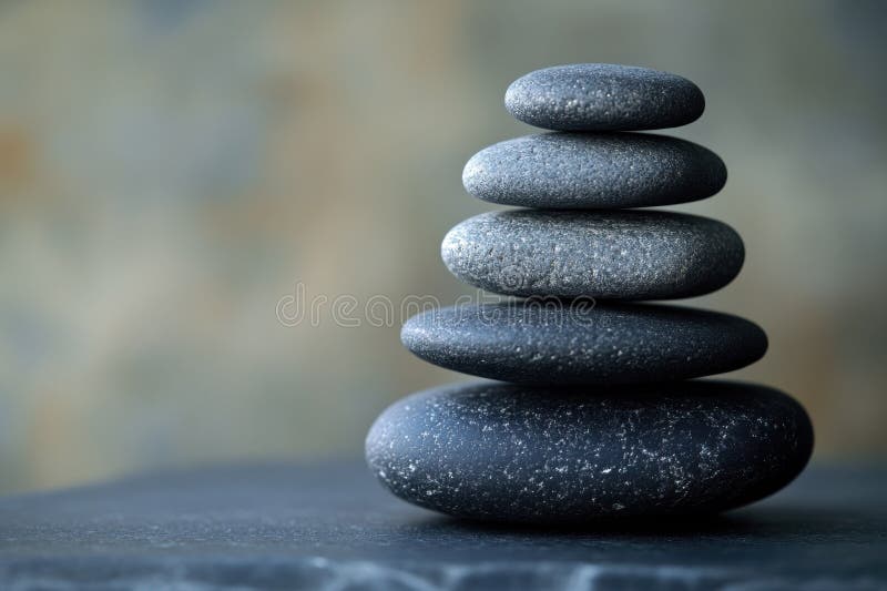 Stacked Smooth Stones Creating a Serene and Balanced Arrangement in a ...