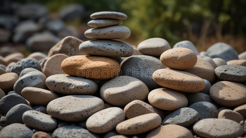 Balanced Stack of Smooth Stones Stock Illustration - Illustration of ...
