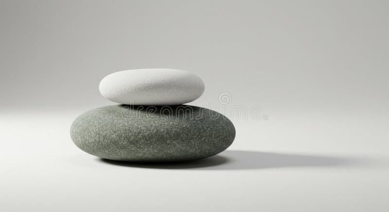 Balanced Stack of Smooth Zen Stones on Minimalist Background Stock ...