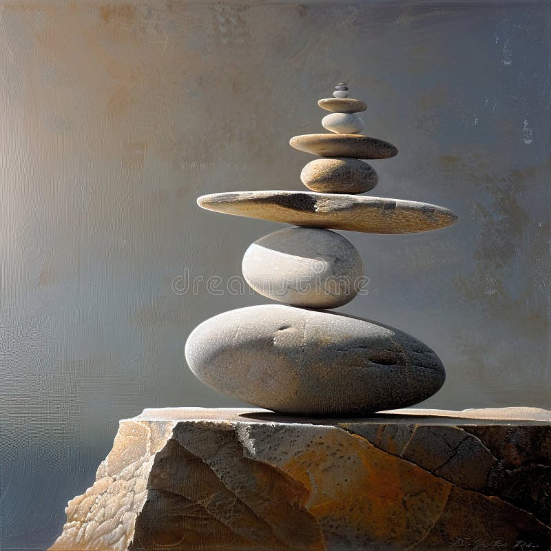 Balanced Stack of Zen Stones Against a Peaceful Natural Background for ...