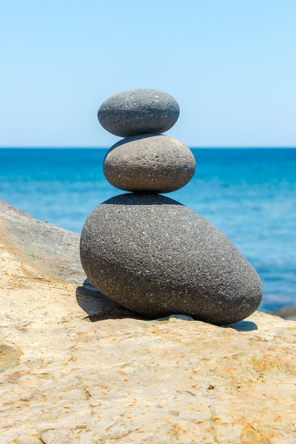 Balanced Stacking Made of Round Lava Stones Stock Image - Image of ...