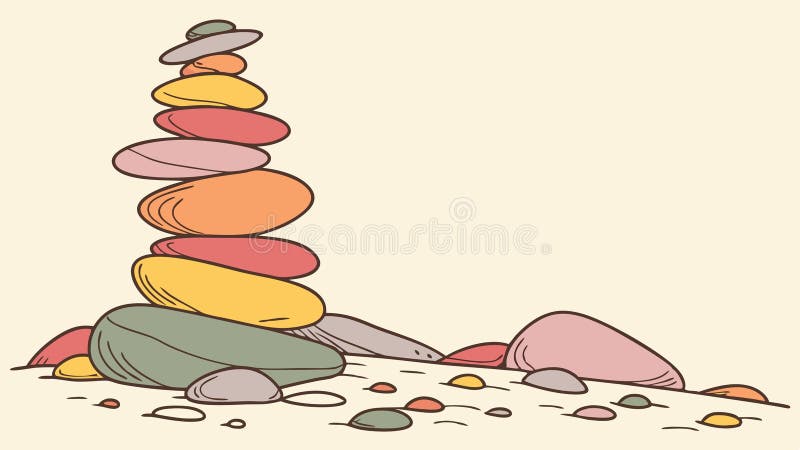 Balanced Stone Cairn, Serenity and Stability, Vector Design Generative AI Stock Vector ...