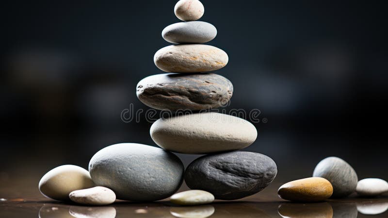 Balanced Stones: a Gravity-Defying Sculpture of Harmony. Generative AI ...