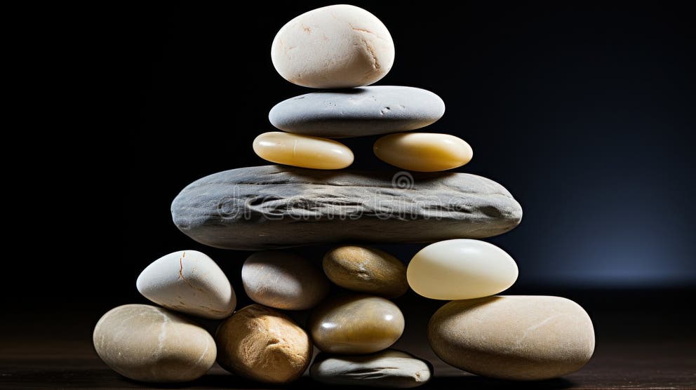 Balanced Stones: a Gravity-Defying Sculpture of Harmony. Generative AI ...