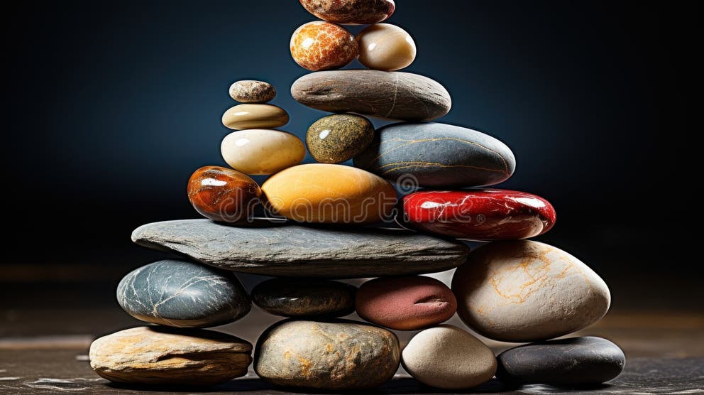 Balanced Stones: a Gravity-Defying Sculpture of Harmony. Generative AI ...