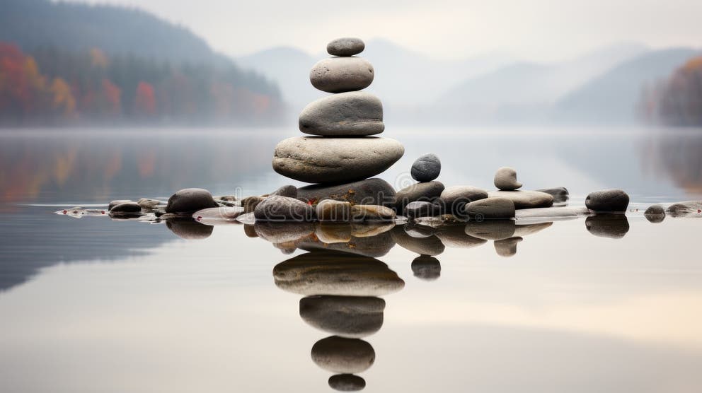 Balanced Stones: a Gravity-Defying Sculpture of Harmony. Generative AI ...