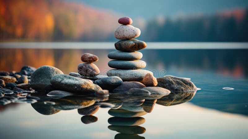 Balanced Stones: a Gravity-Defying Sculpture of Harmony. Generative AI ...
