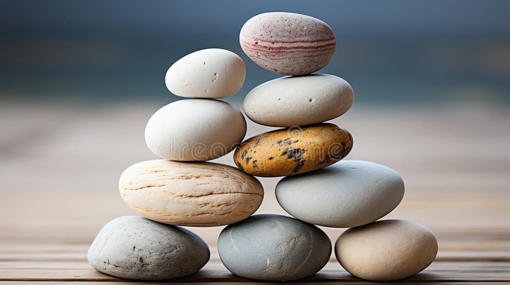 Balanced Stones: a Gravity-Defying Sculpture of Harmony. Generative AI ...